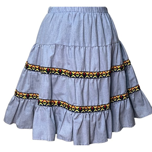 Workshop Clothing | Skirts | Vintage Light Blue Tiered Short Skirt ...